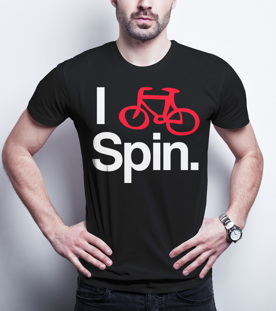 I Spin Bike Cycling Biking Workout With Red Bicycle T-Shirt