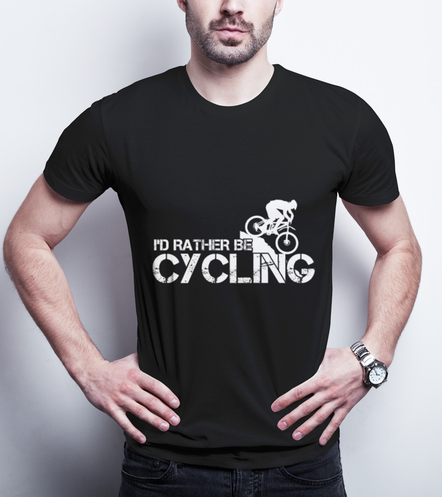 I'd Rather Be Cycling Stairs Downhill MTB Adventure T-Shirt