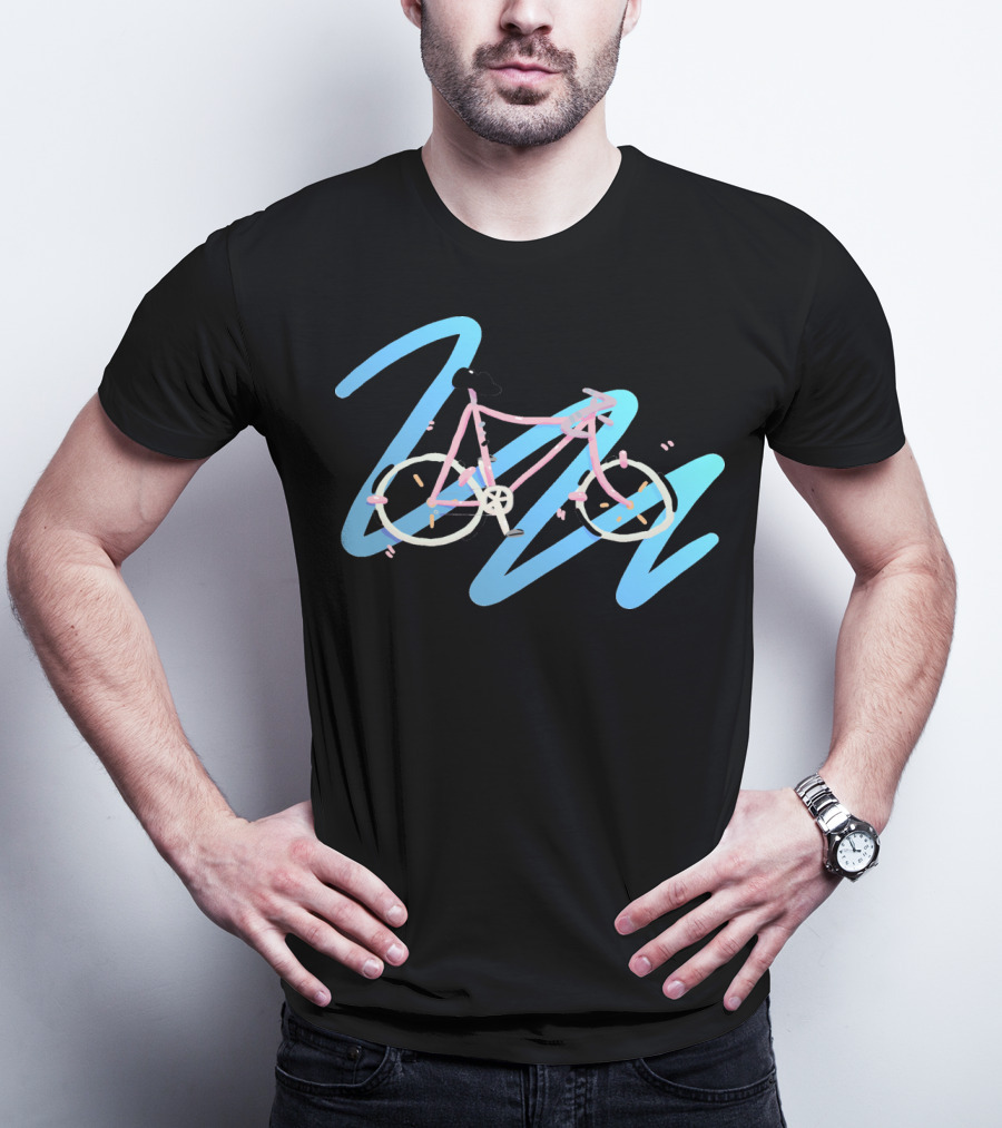 It's A Bike Pastel Bicycle With Abstract Blue Swirls T-Shirt