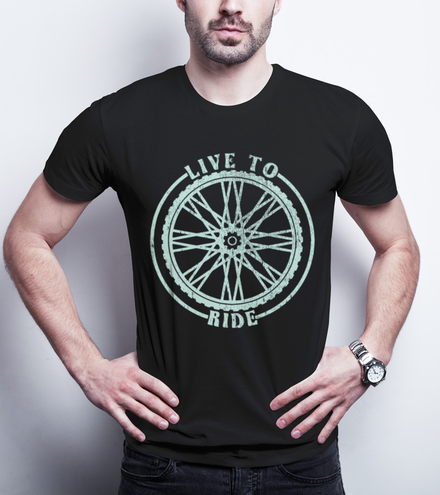 Live To Ride Bicycle Wheel Adventure T-Shirt