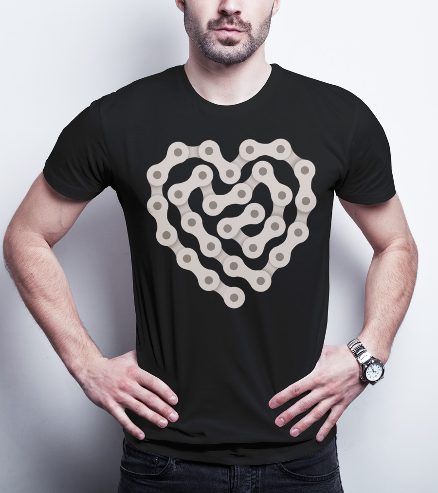 Love Biking Heart Chain T-Shirt