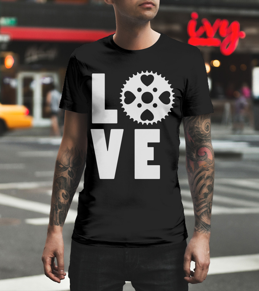 Love Cycling Gear Heart Sprocket T-Shirt