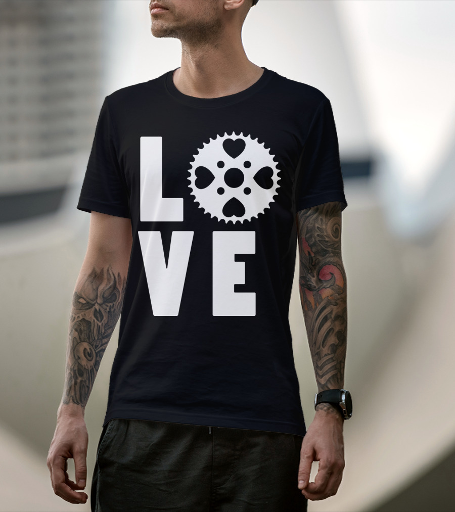 Love Cycling Gear Heart Sprocket T-Shirt