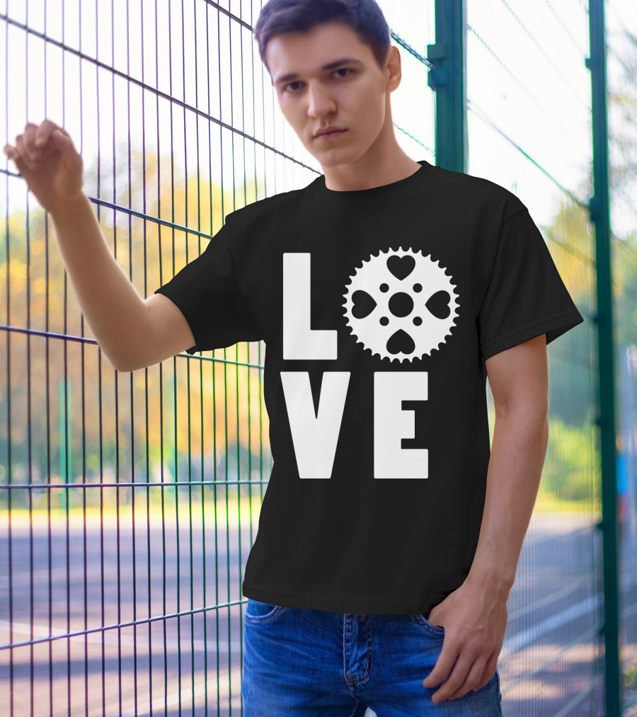 Love Cycling Gear Heart Sprocket T-Shirt