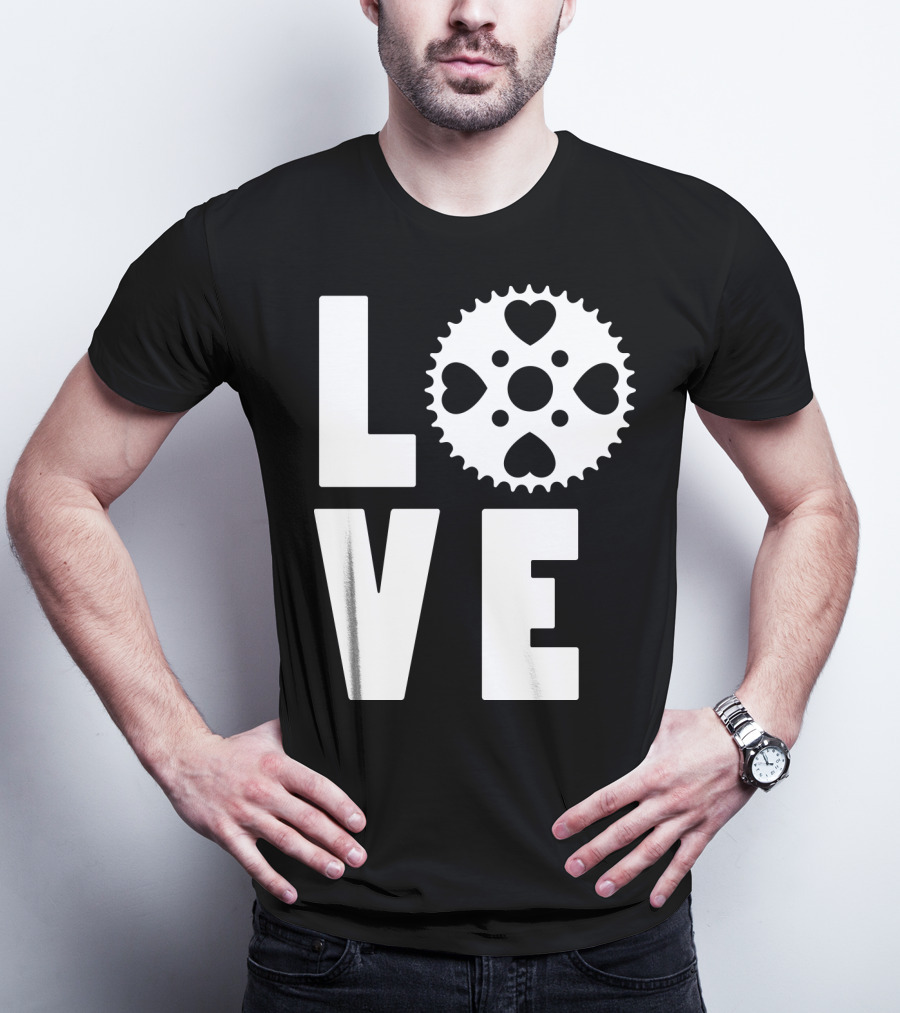 Love Cycling Gear Heart Sprocket T-Shirt