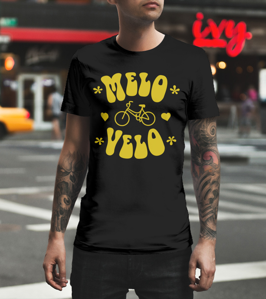 Melo Velo Bicycle Heart Flowers T-Shirt