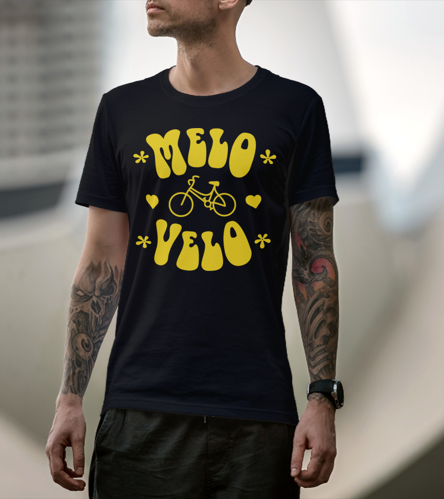 Melo Velo Bicycle Heart Flowers T-Shirt