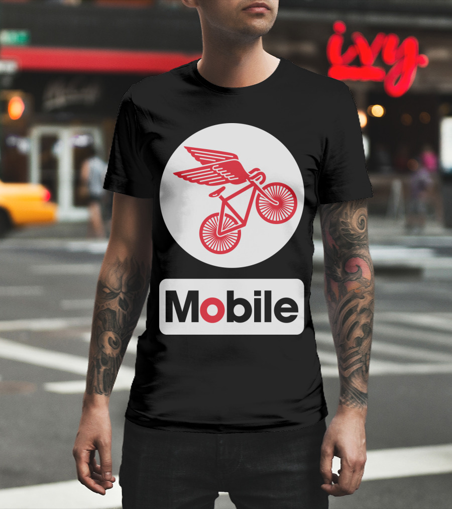 Mobile Pegasus Bicycle Wings T-Shirt