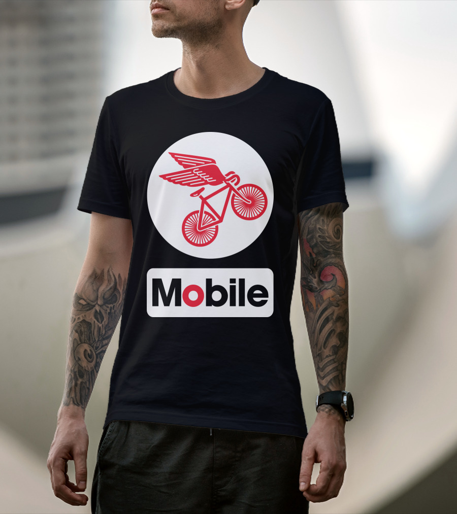 Mobile Pegasus Bicycle Wings T-Shirt