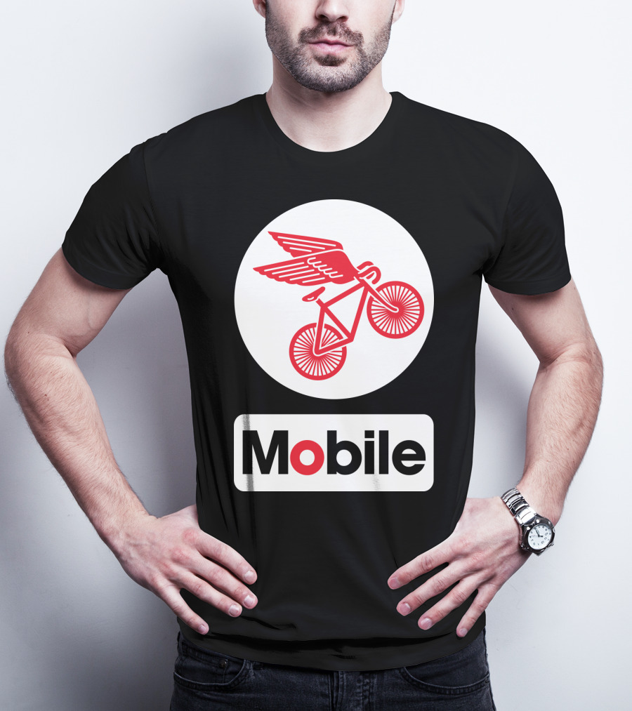 Mobile Pegasus Bicycle Wings T-Shirt