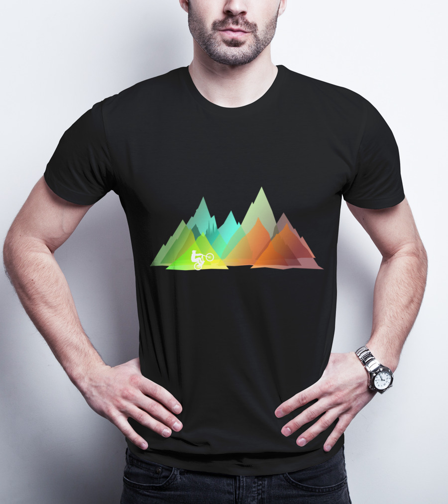 MTB Colors Mountain Biking Multicolor Peaks T-Shirt