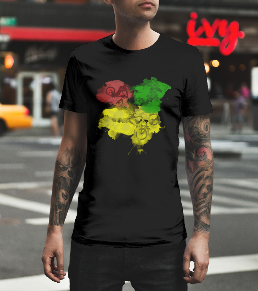 MTB Rasta Red Green Yellow Mountain Biking T-Shirt