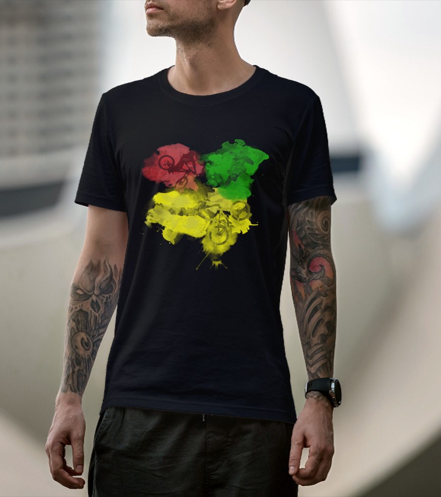 MTB Rasta Red Green Yellow Mountain Biking T-Shirt