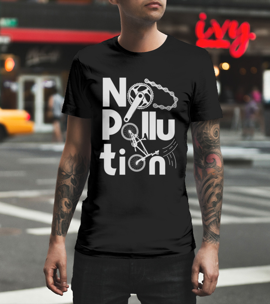 No Pollution Bicycle Gear Chain Eco-Friendly T-Shirt