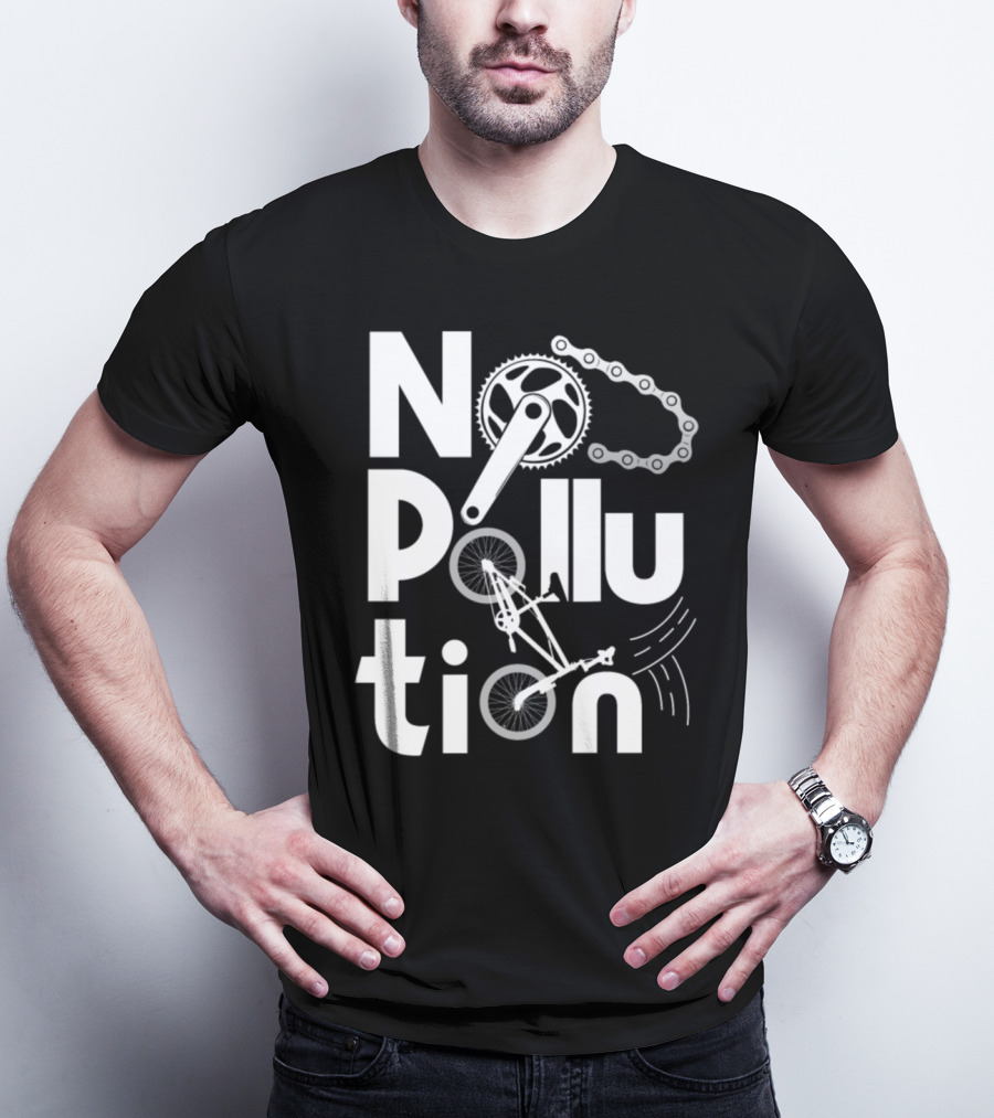 No Pollution Bicycle Gear Chain Eco-Friendly T-Shirt