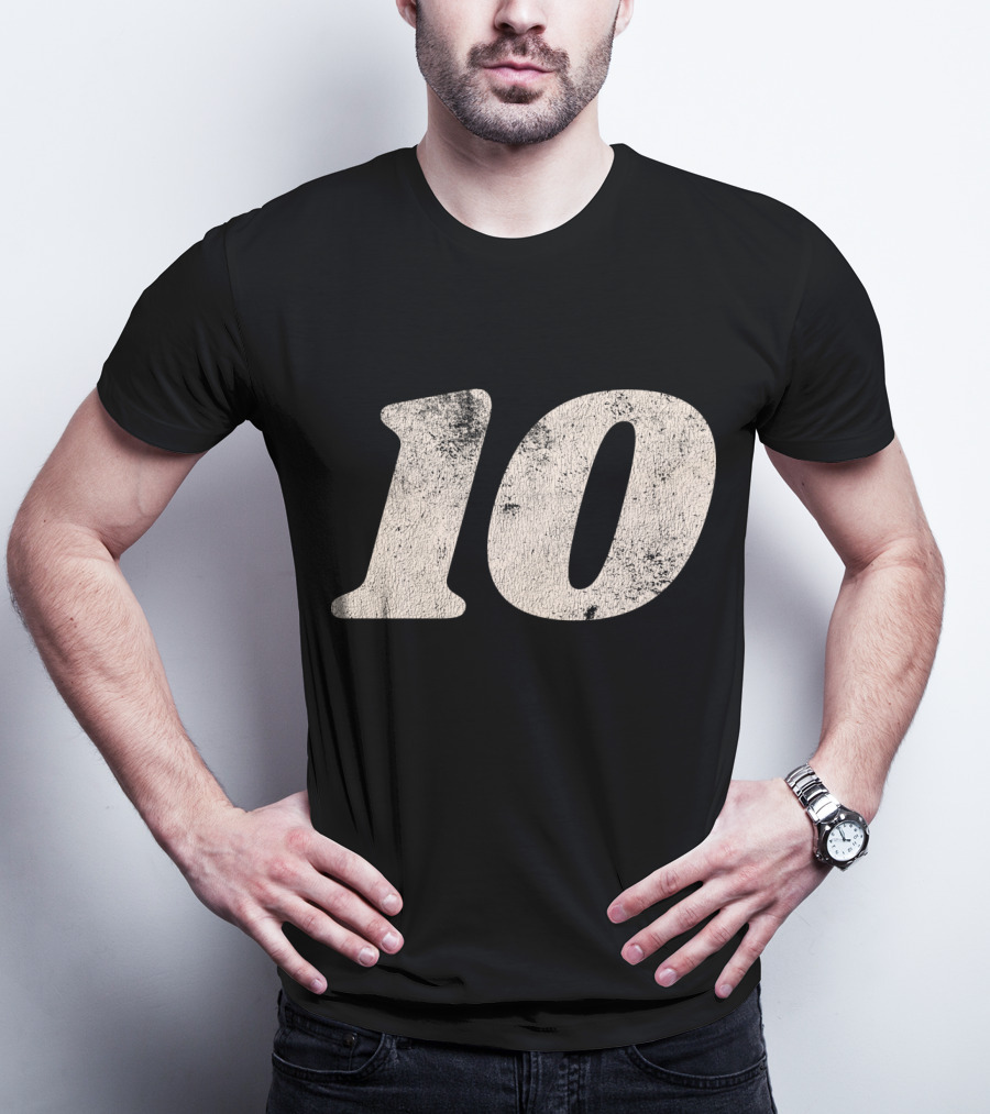 Number Ten 10 Distressed Vintage Sports T-Shirt