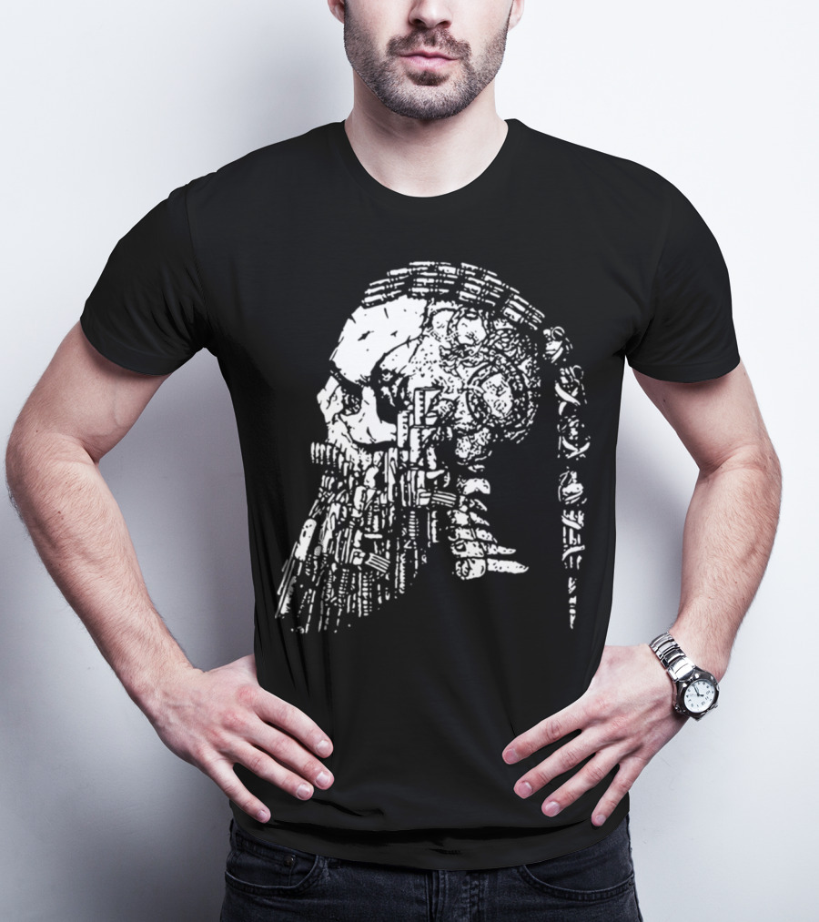 RAGNAR HEAD CAMOUFLAGE Viking Warrior Skull Art Cycling T-Shirt