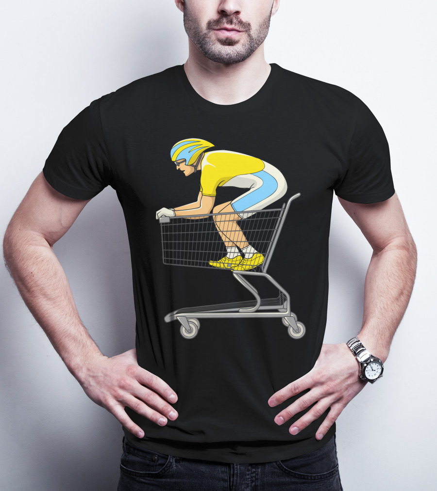 Retail Racer Cyclist In Shopping Cart T-Shirt