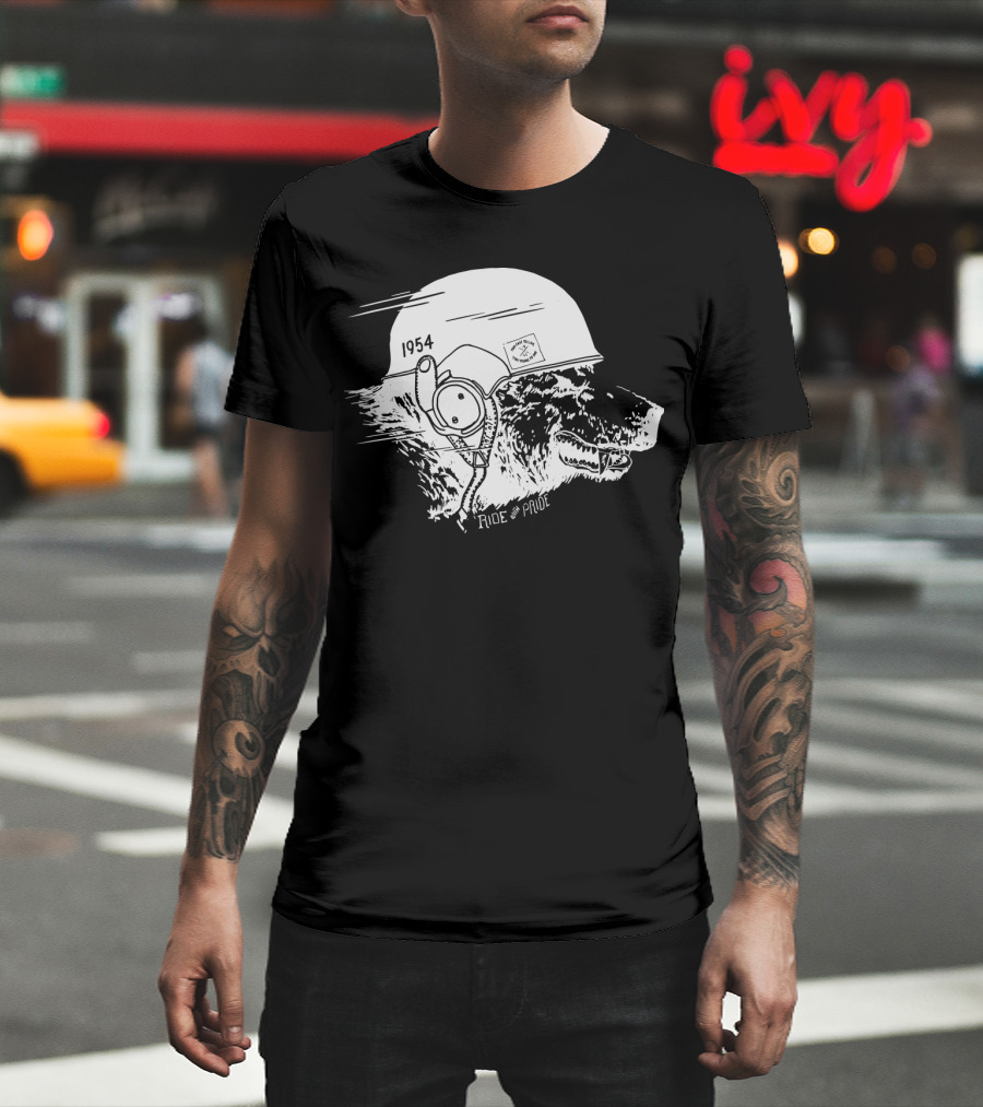 Ride With Pride 1954 Bear Motorcycle Helmet T-Shirt