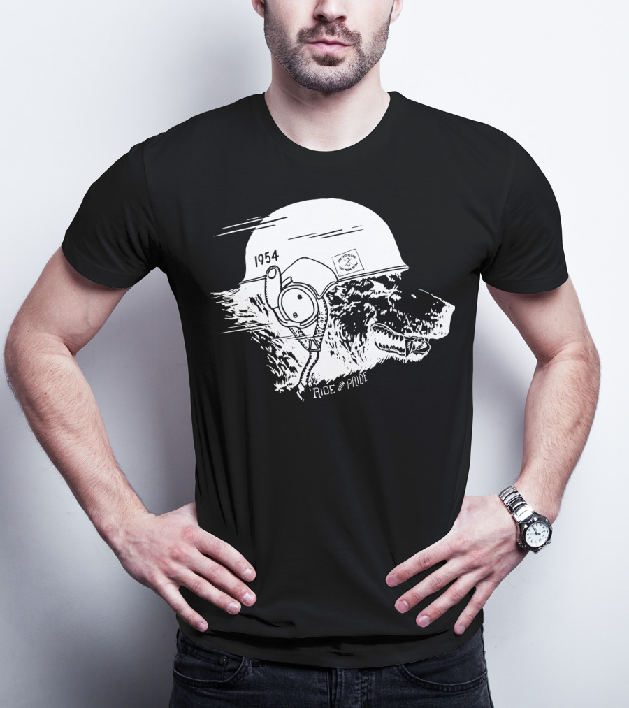 Ride With Pride 1954 Bear Motorcycle Helmet T-Shirt