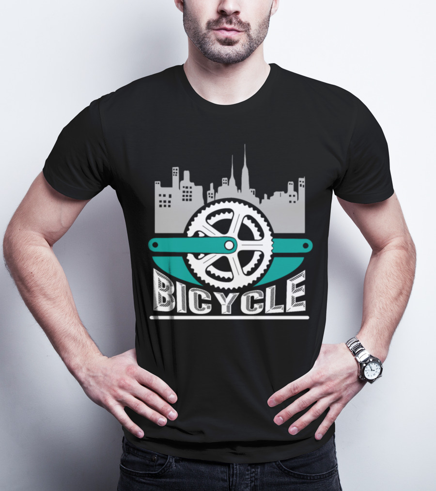 Skyline City Bicycle Chain Bike Idea T-Shirt