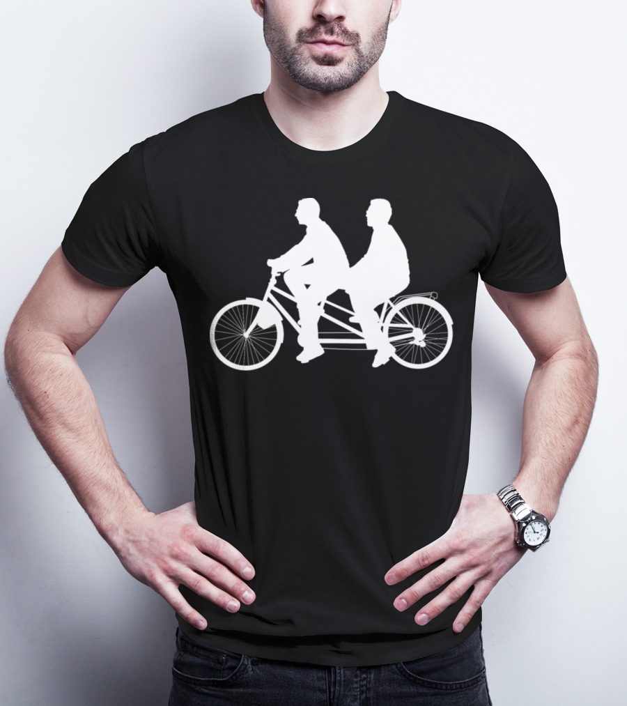 Tandem Bicycle Bike Cyclist Riding Together T-Shirt