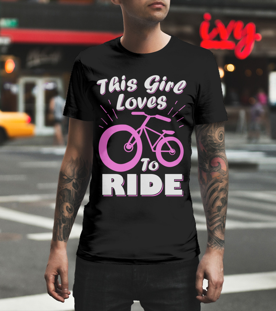 This Girl Loves To Ride Pink Bicycle Enthusiast T-Shirt