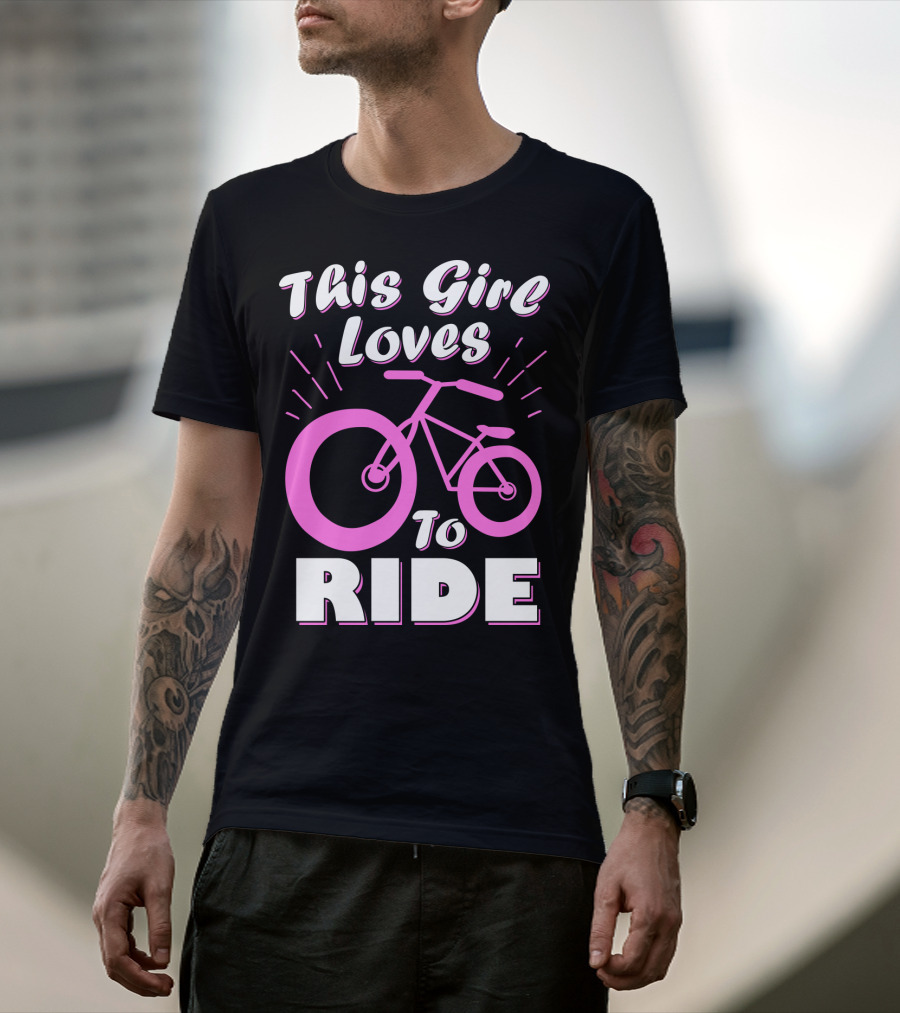 This Girl Loves To Ride Pink Bicycle Enthusiast T-Shirt