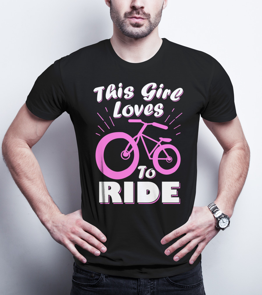 This Girl Loves To Ride Pink Bicycle Enthusiast T-Shirt