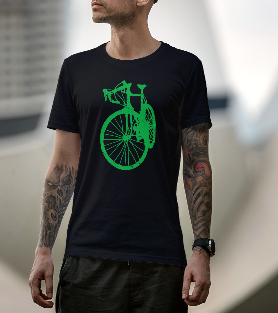 Vintage Rustic Racing Bike In Green T-Shirt
