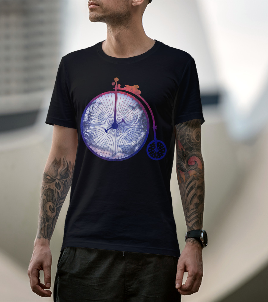 Vintage World Bicycle Traveler Earth Penny-Farthing T-Shirt