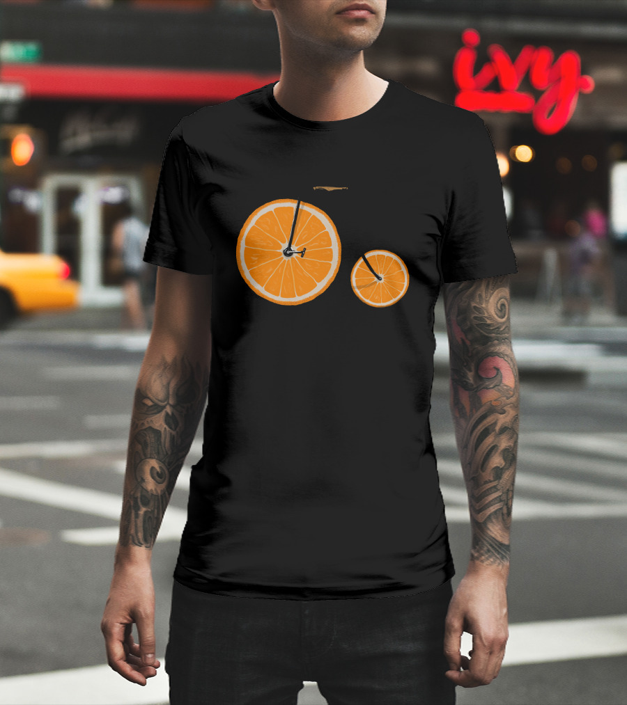 Orange Slice Bicycle Vitamin Concept T-Shirt