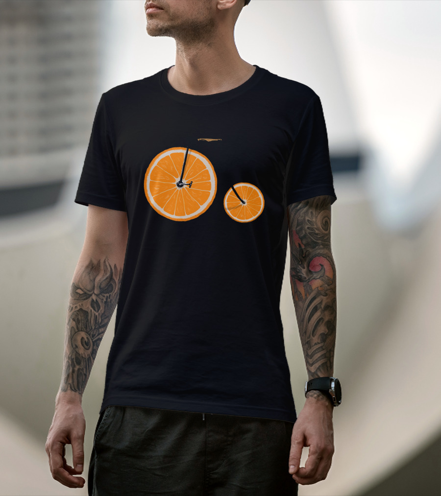 Orange Slice Bicycle Vitamin Concept T-Shirt