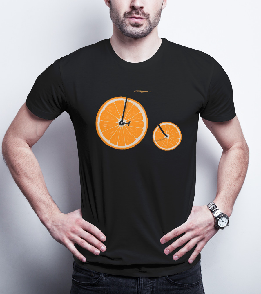 Orange Slice Bicycle Vitamin Concept T-Shirt