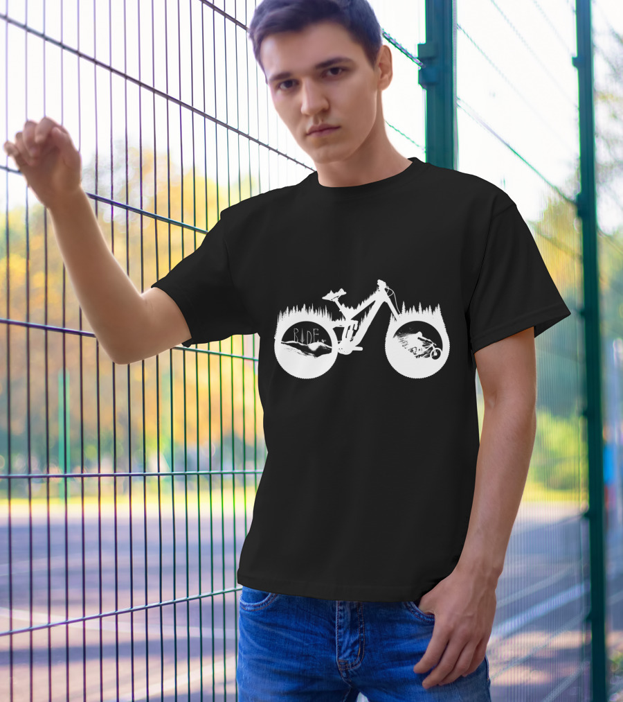 Ride White Trek Bicycle Adventure T-Shirt