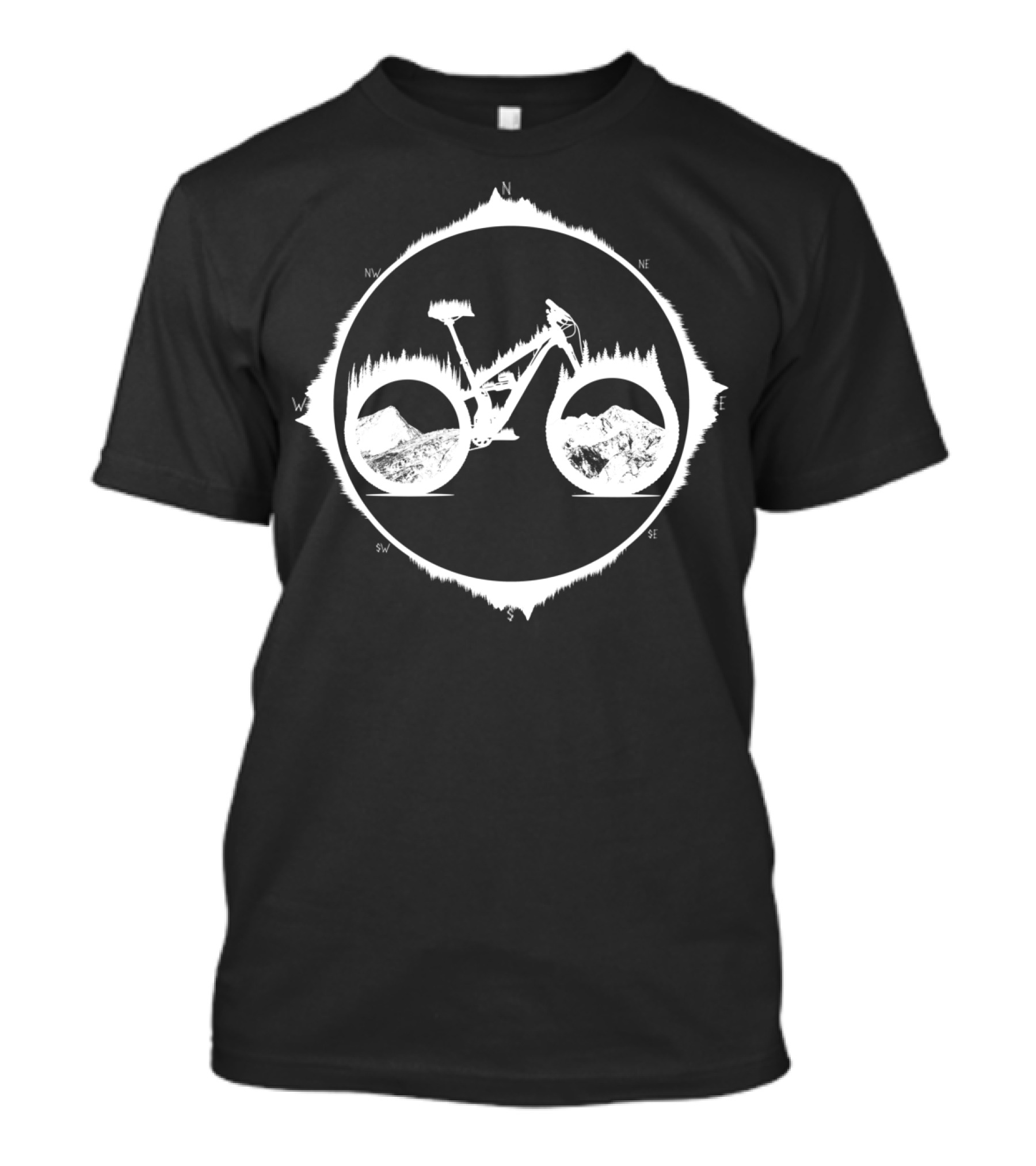 Yety Enduro Mountain Bike Compass And Mountains T-Shirt