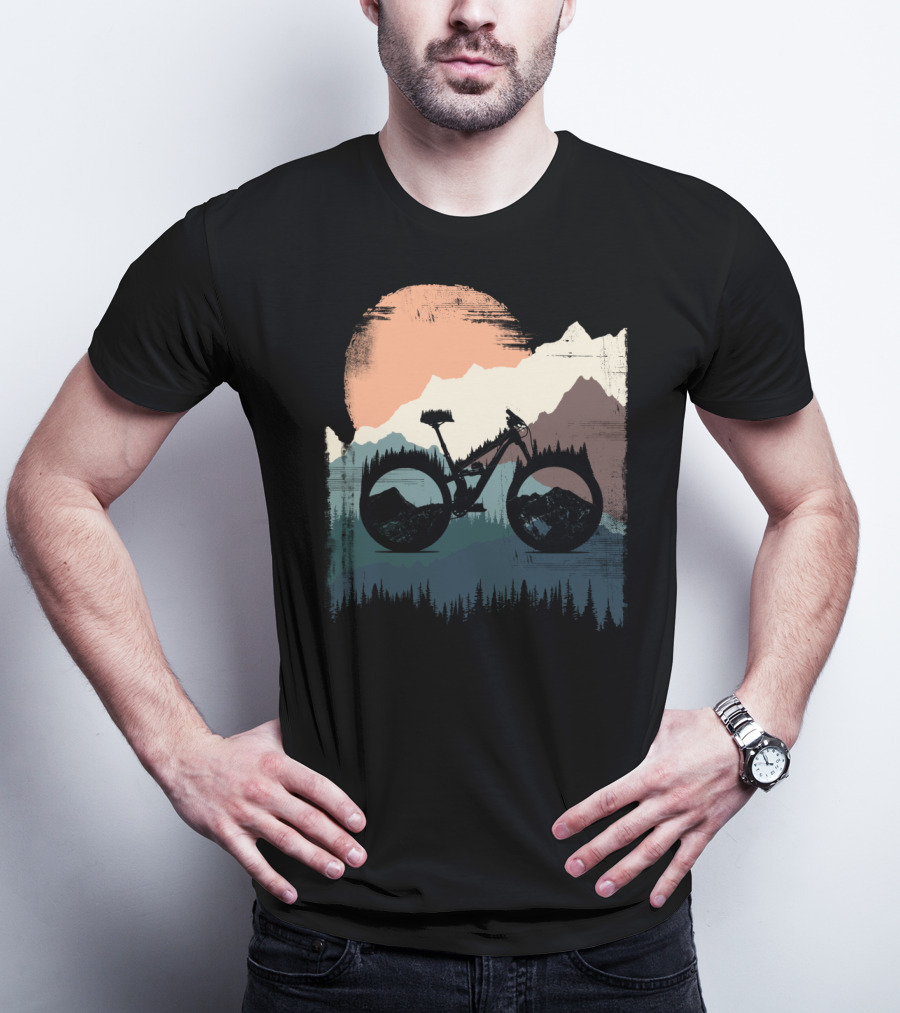 Yeti Enduro Bike Adventure Sunset Mountain T-Shirt