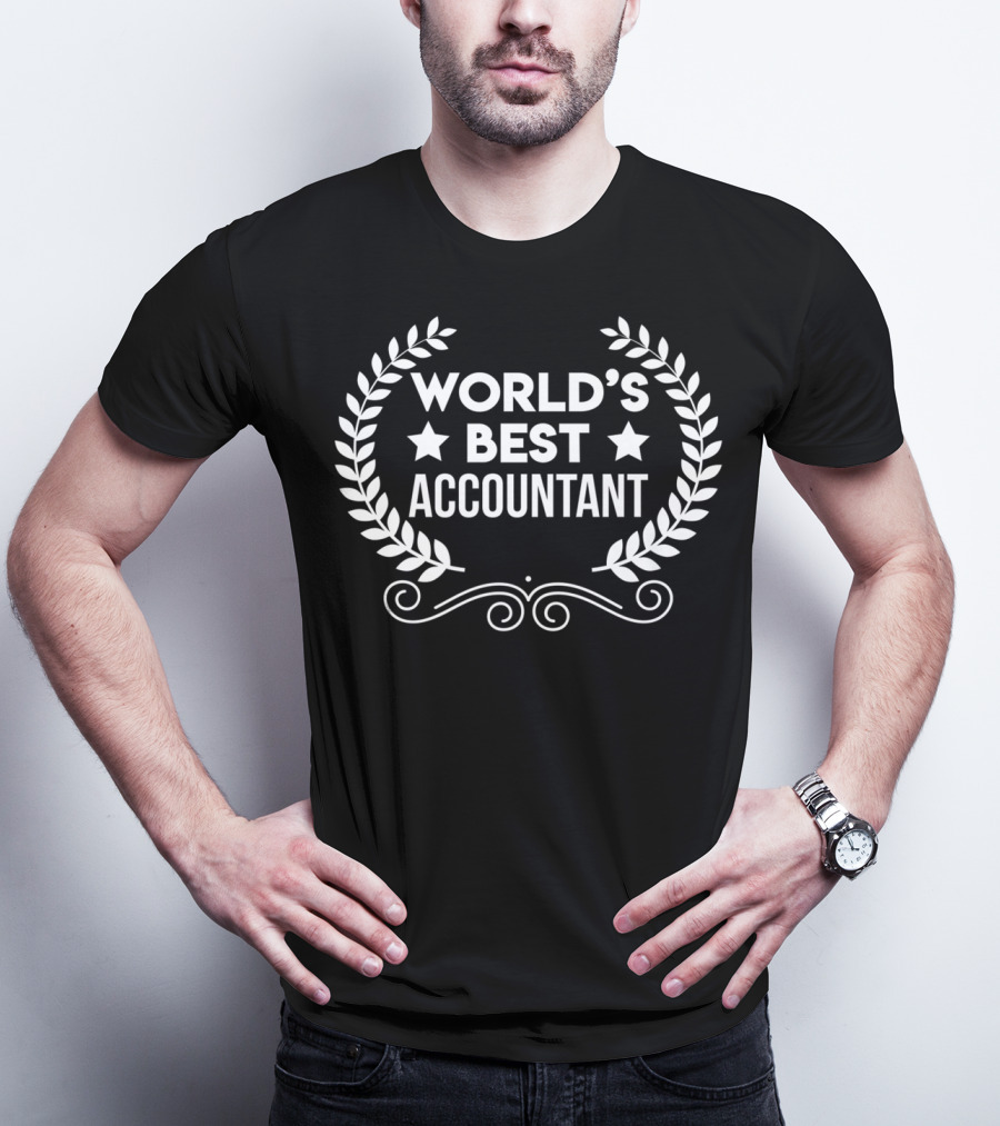 World's Best Accountant Laurel Wreath T-Shirt