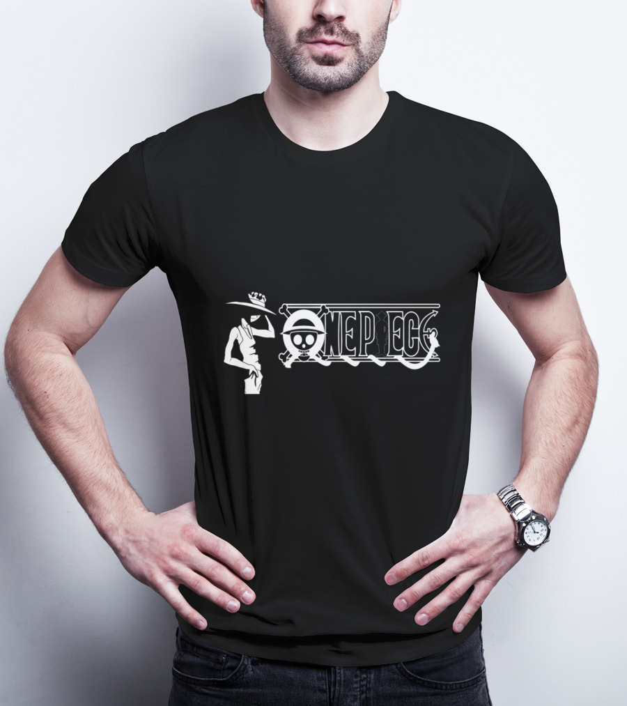 One Piece Luffy Straw Hat Pirate Monochrome T-Shirt