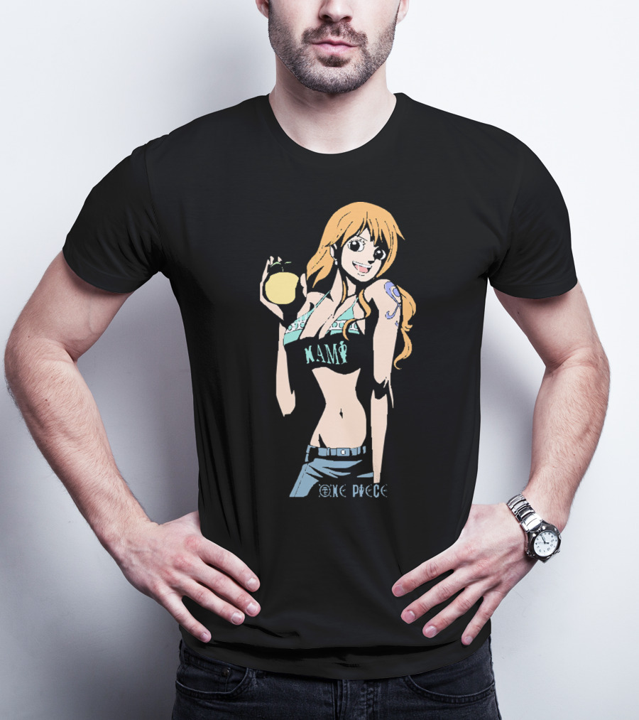One Piece Nami Holding Fruit Anime Character T-Shirt