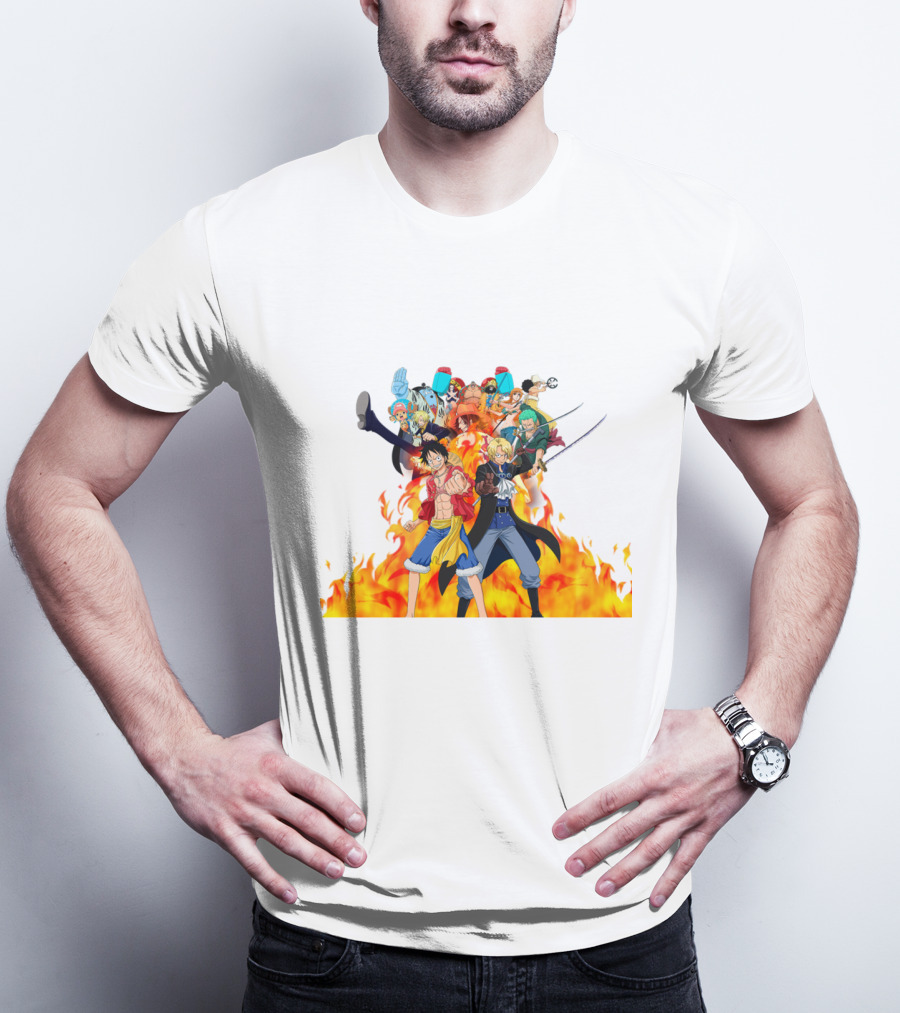 One Piece Pirate Crew In Flames T-Shirt