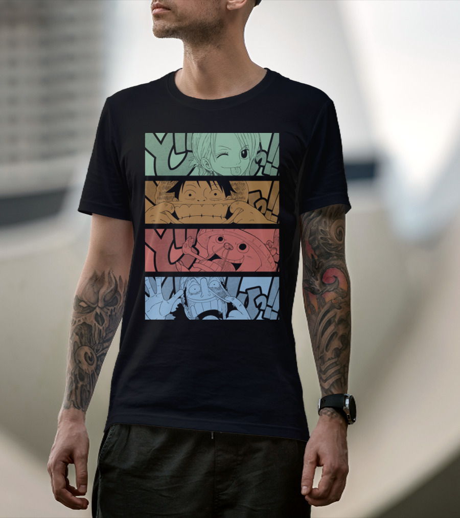 One Piece Keep Smiling Comic Characters T-Shirt
