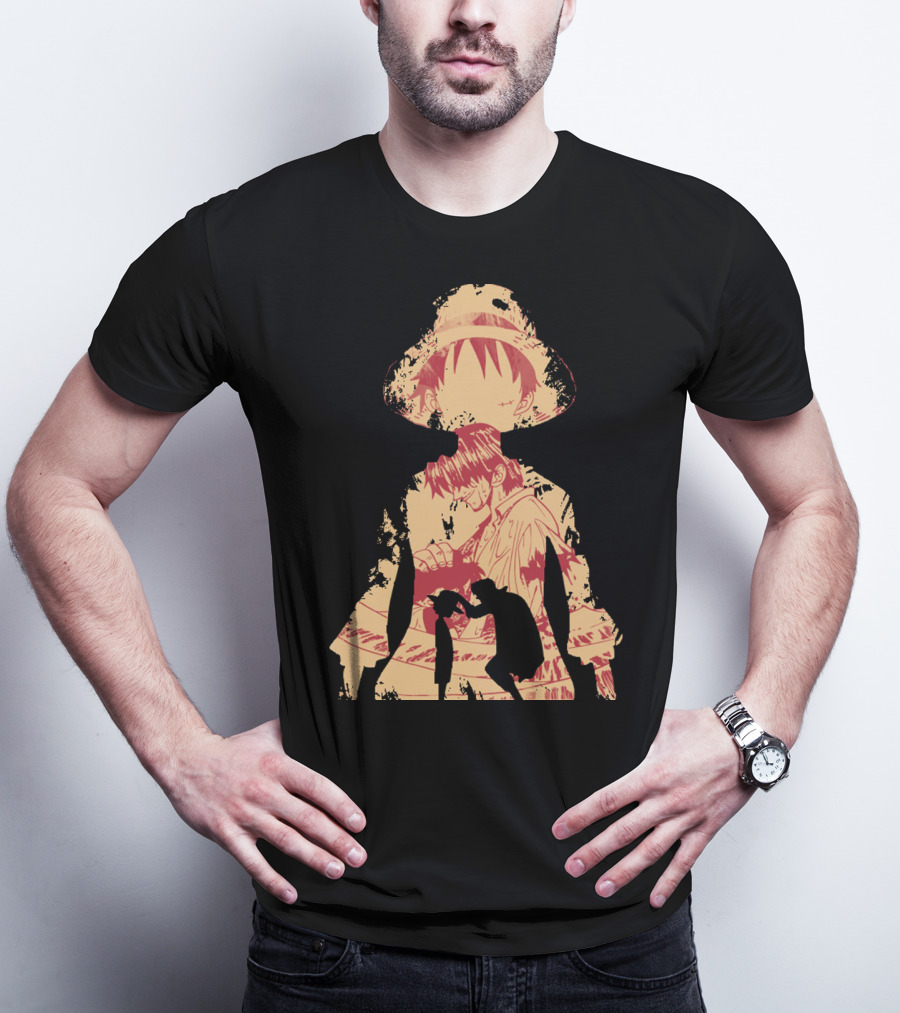 Luffy Shanks Silhouette Straw Hat Mentorship Scene T-Shirt