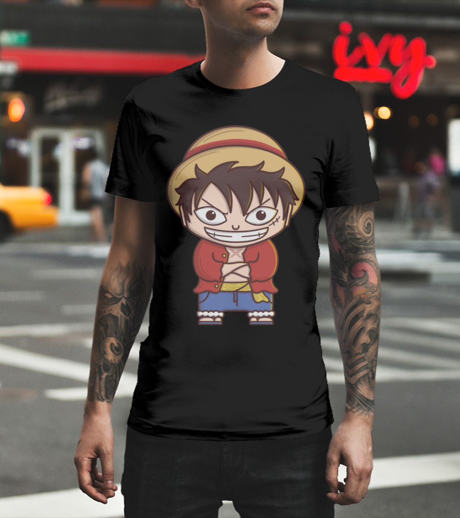 Luffy Si Topi Jerami Straw Hat Pirate Anime Character T-Shirt