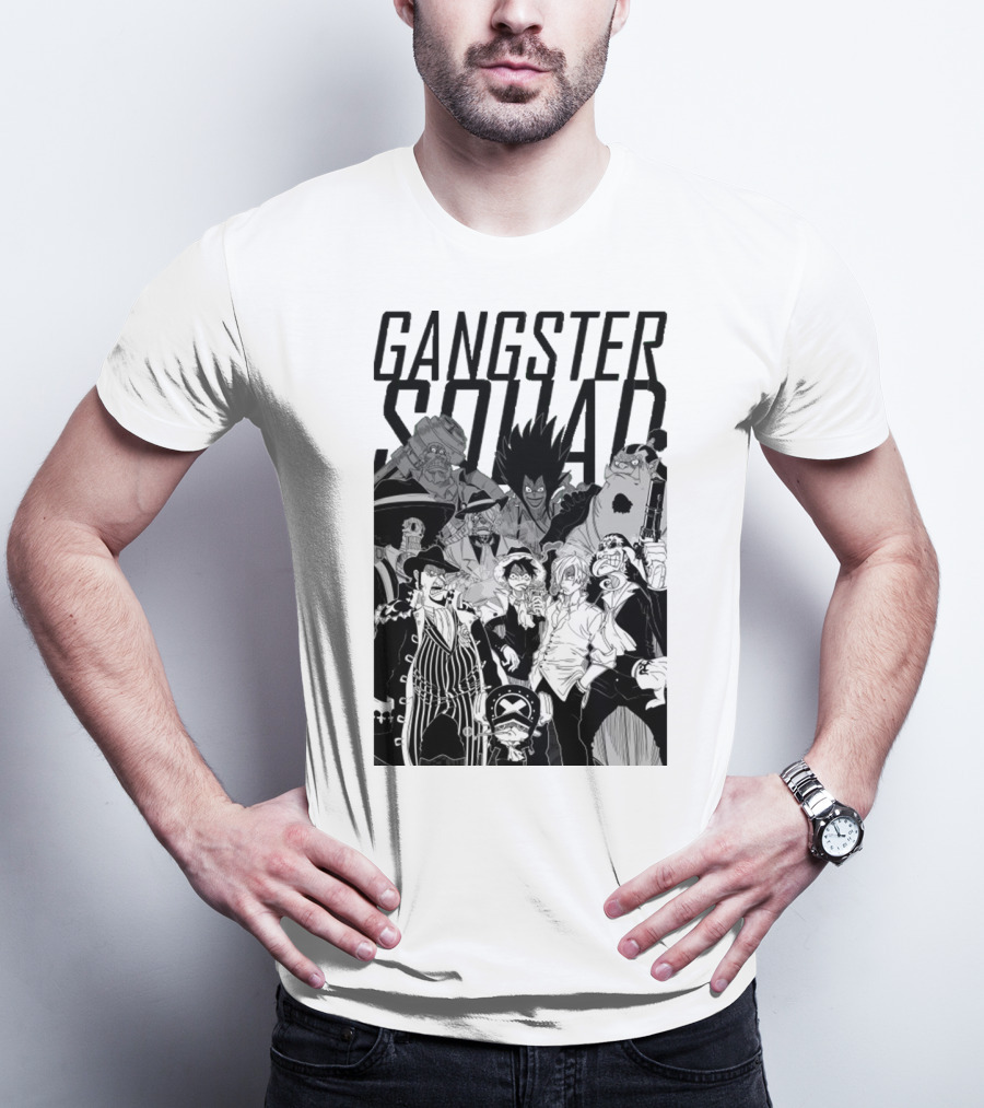 Gangster Squad One Piece Anime Characters Collaboration T-Shirt