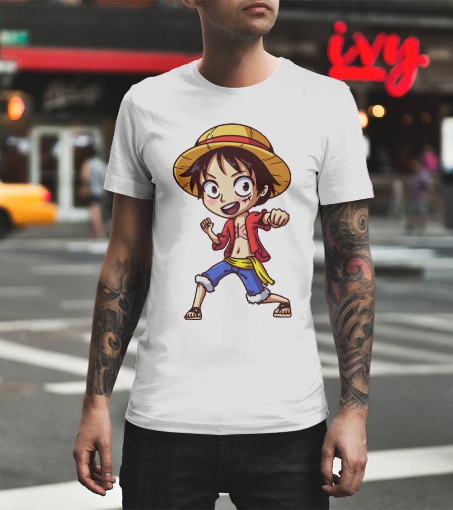 Luffy Chibi One Piece Straw Hat Pirate Anime Character T-Shirt