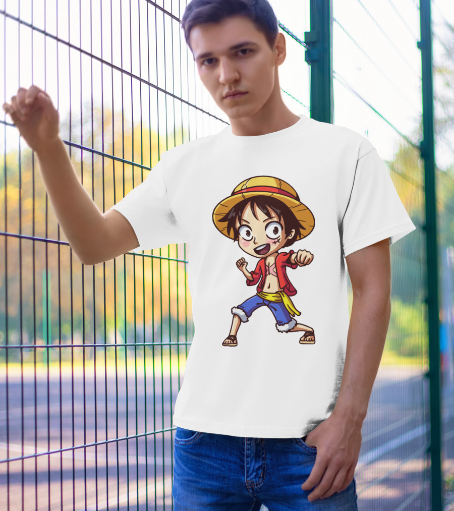 Luffy Chibi One Piece Straw Hat Pirate Anime Character T-Shirt