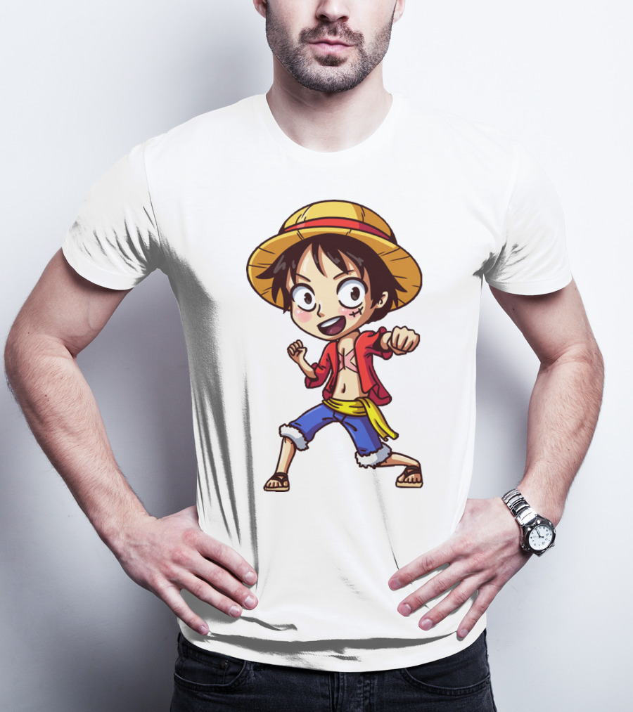 Luffy Chibi One Piece Straw Hat Pirate Anime Character T-Shirt