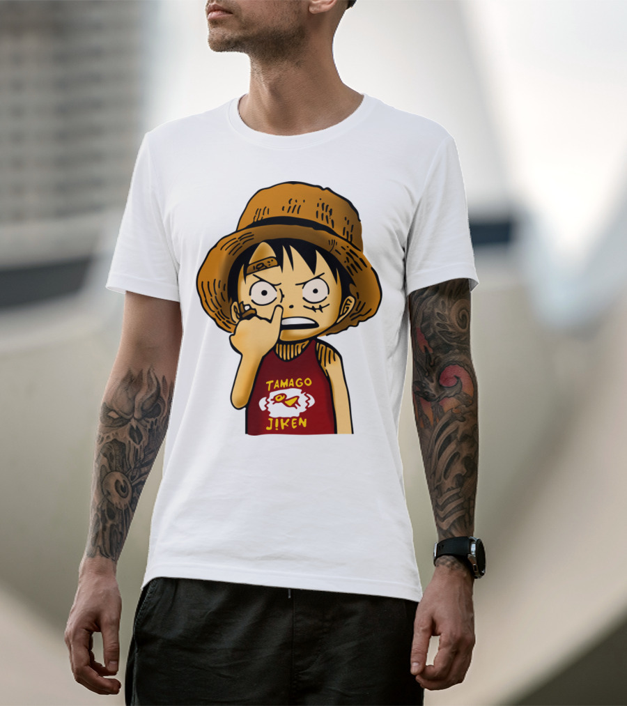Luffy Childhood Tamago Jiken Iconic Straw Hat Young Luffy T-Shirt