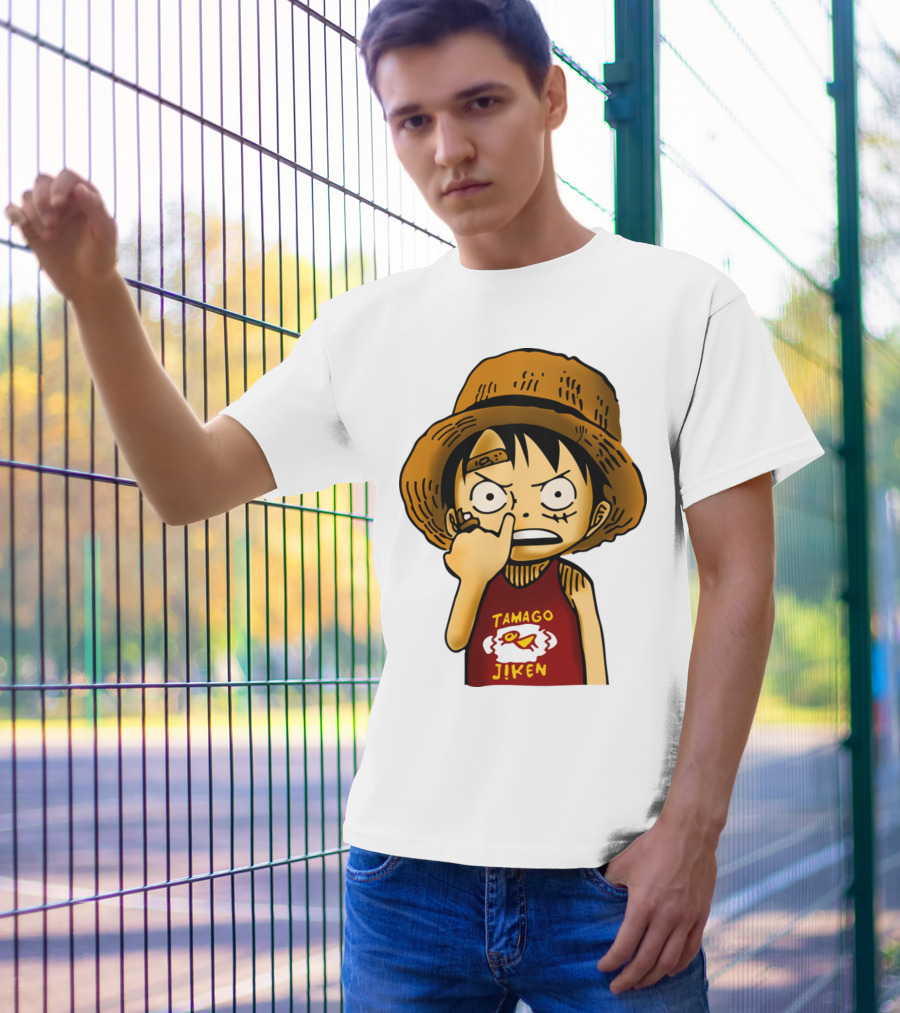 Luffy Childhood Tamago Jiken Iconic Straw Hat Young Luffy T-Shirt